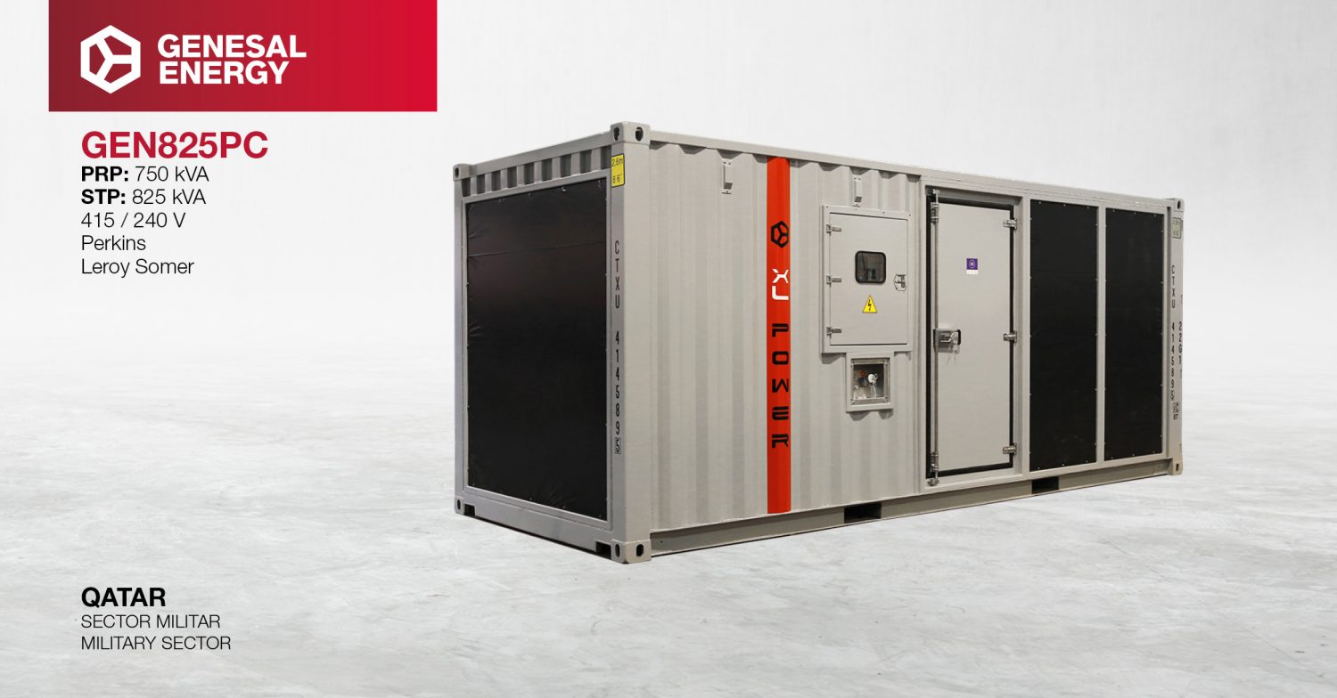 Genesal Energy generator sets in the Qatari desert